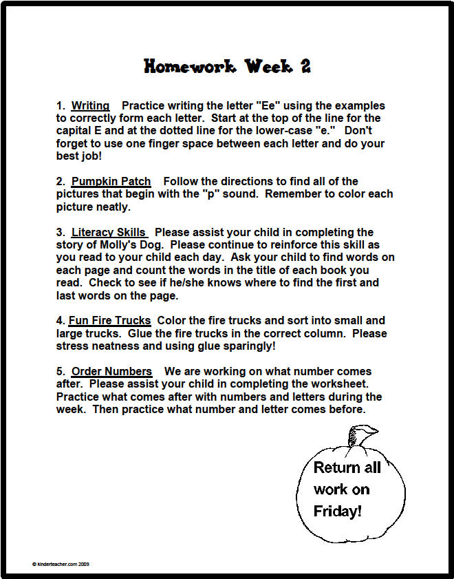 HomeworkOctoberIdeasPack