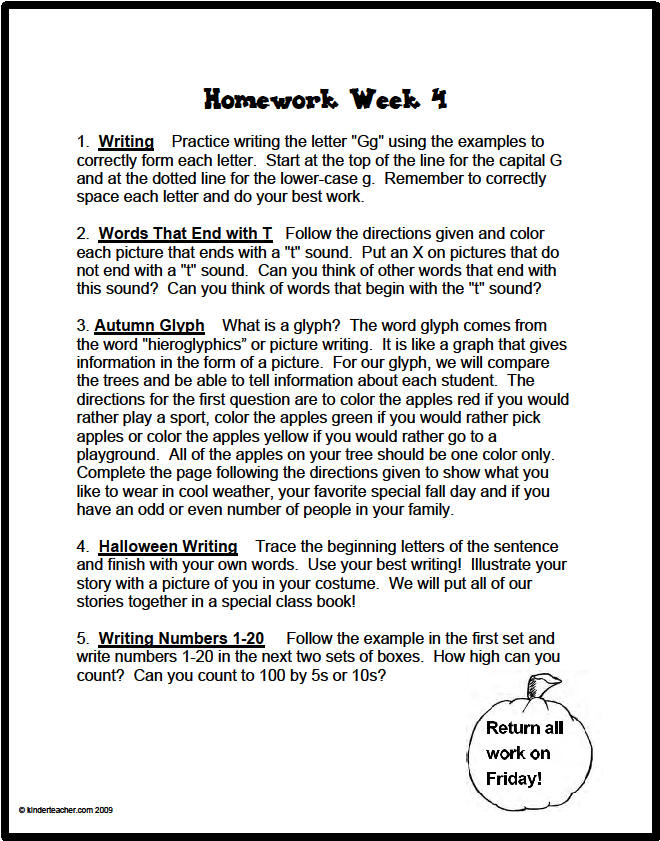 HomeworkOctoberIdeasPack